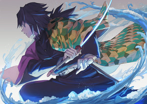 Kimetsu No Yaiba Ufotable Tomioka Giyuu Baicha Oqqa Long Matte Finish ...