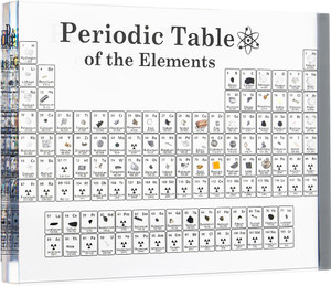 Large 3D Acrylic Periodic Table of Elements 118 Elements Print On Glass ...