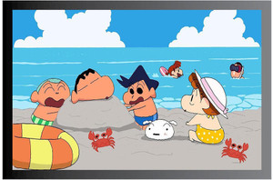 Shin Chan Frame Poster For Room Synthetic Wood Gloss Lamination F7 ...