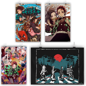 Demon Slayer superhero 1017 Pack of 4 for wall decoration Fine Art ...