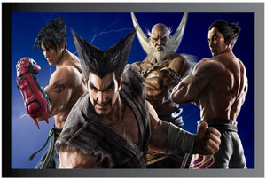 Tekken Game Frame Poster For Room Synthetic Wood Gloss Lamination F73 ...