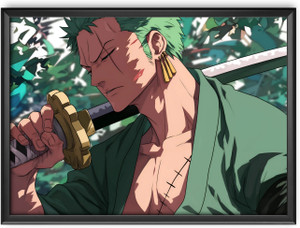 Roronoa Zoro | One Piece - Anime Framed Poster (Black Framed, Roronoa ...