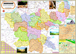 Jharkhand Map : Political Photographic Paper - Educational, Maps ...