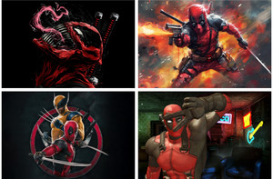 Poster 4 Combo Deadpool & Wolverine Poster for Home Office and Student ...