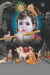 Bal Krishna Poster (12x18 Inch, 300GSM Thick Paper with Gross ...