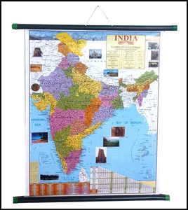 Wall hanging chart of ' India Political ' small map chart for students ...