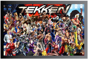 Tekken Game Frame Poster For Room Synthetic Wood Gloss Lamination F1 ...