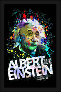 Albert Einstein Motivational Poster with A4 Frame F-75 Paper Print ...