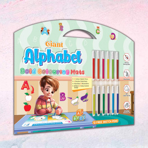 GIANT ALPHABET BOLD COLOURING MATS with pen| Jumbo Alphabet Coloring ...