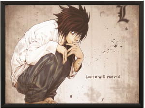 Death Note Anime L Justice Wall Poster With Frame A4 Size Photographic ...