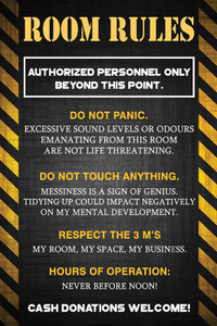 Wall Sticker Poster On "Room Rules"|Unframed Wall Sticker Poster For ...