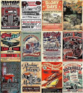 UniqueTown®Vintage Car Posters Decal - Bigger Size than Wall Collage ...