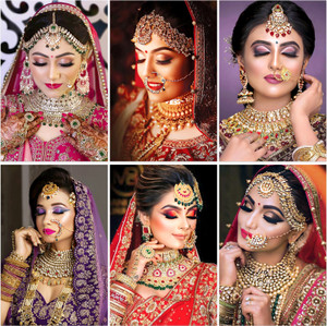 Pack of 6 Bridal Makeup Poster for Beauty Parlour Wall Décor Paper ...