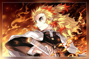 Anime Boys Kimetsu No Yaiba Rengoku Kyoujurou Fire Hd Matte Finish ...