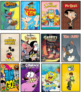 Cartoon Posters Premium Matt Laminated Wall Poster- 9 INCHES X 12 ...