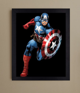 Captain America Modern Wall Art Framed Poster Paper Print - Movies ...