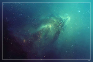 Nebula Stars Space Green Matte Finish Poster P-15161 Paper Print ...