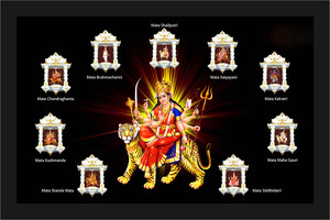 Devi Mata Religious Poster with A4 Size Frame F-380 Paper Print ...