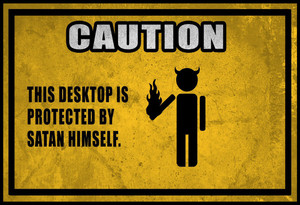 Poster Caution Computer sl-14147 (LARGE Poster, 36x24 Inches, Banner ...