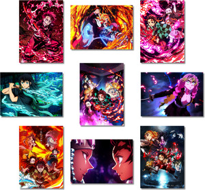 Demon Slayer Posters Pack of 9 (10.5 x 14.8 cm) 300 GSM | Demon Slayer ...