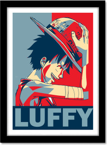 Monkey D. Luffy One Piece Anime Poster Fan Art Frame For Room & Office ...
