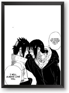 ANIME POSTER FRAME - NARUTO ITACHI AND SASUKE MANGA - Black Framed Wall ...