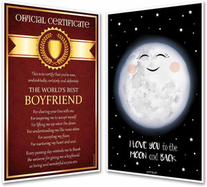 Combo Set of 2 Best Boyfriend Certificate Moon Love Poster | Gift for ...