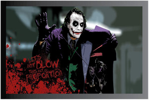 Joker Frame Poster For Room Synthetic Wood Gloss Lamination F39 Paper ...