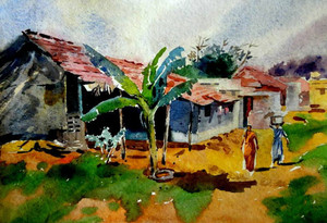 Poster Indain Rural Village Painting Digitalart sl-14397 (LARGE Poster ...