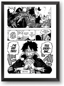 ANIME POSTER FRAME - ONE PIECE MANGA PANEL HD QUALITY - Black Framed ...