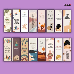Set of 16 Minimalist Boho Bookmarks – 2x6 Inches – Thick 350 GSM Paper ...