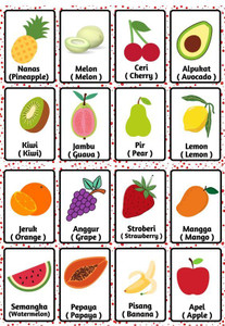 fruit chart 1739 Multicolour, Matte Vinyl Stickers Printed, 12 x 18 ...