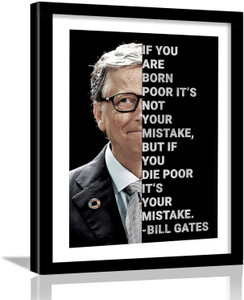 Bill Gates Wall Poster for Room - Motivational Quotes Poster with Frame ...