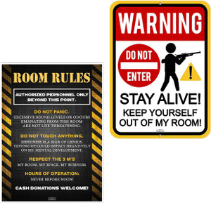 Room Rules Do Not Enter Posters - Set of 2 Fine Art Print - Quotes ...