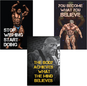 Gym posters for Wall (12 x 18, 300 GSM), Poster for Gym Motivation ...
