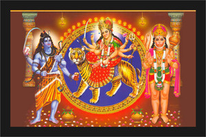 Devi Mata Religious Poster with A4 Size Frame F-307 Paper Print ...