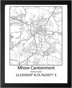 Mhow Cantonment,Madhya Pradesh,India UNFRAMED Minimalist Map Line Art ...