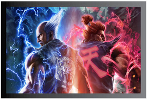 Tekken Game Frame Poster For Room Synthetic Wood Gloss Lamination F44 ...