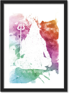 Shiv JI Framed Poster for Temple Room & Office Paper Print - Religious ...