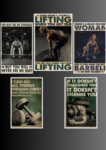 GYM MOTIVATION POSTER FOR ROOM & GYM (pack of 5) Paper Print - Quotes ...