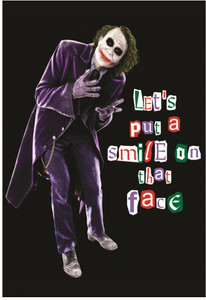 Dark Knight Joker Lets Put A Smile On That Face Wall Poster A4 Size ...