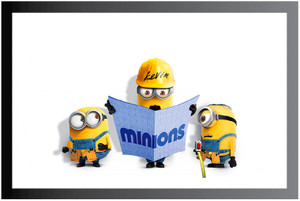 Minions Movie Frame Poster For Room Synthetic Wood Gloss Lamination F21 ...