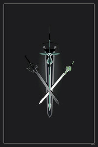 Sao Swords Kirito Sword Art Online Matte Finish Poster Paper Print ...