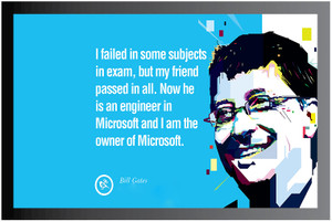 Bill Gates Motivational Poster with Frame Gloss Lamination M9 Paper ...