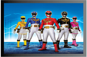 Power Rangers Frame Poster For Room Synthetic Wood Gloss Lamination F22 ...
