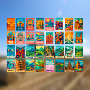 32 Tourist Places Posters Set | Classroom Wall Posters Set Paper Print ...