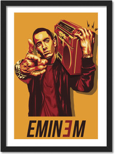 EMINEM RAPPER FRAMED POSTER FOR ROOM & OFFICE, MULTICOLOR FRAMED Paper ...