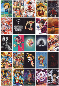 25pcs One Piece Luffy Aesthetic Collage Kit Posters with Double Sided ...