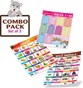 Bookford Publications My small chart Fruits, Wild Animals & Tables (Set ...