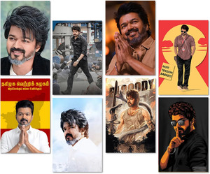 Vijay Thalapathy Posters (Pack Of 8) | Actor Vijay Poster | Vijay Leo ...